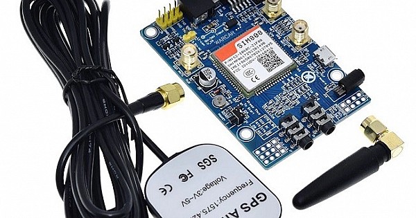 SIM808 GSM/GPRS/GPS Module with GSM and GPS Antenna