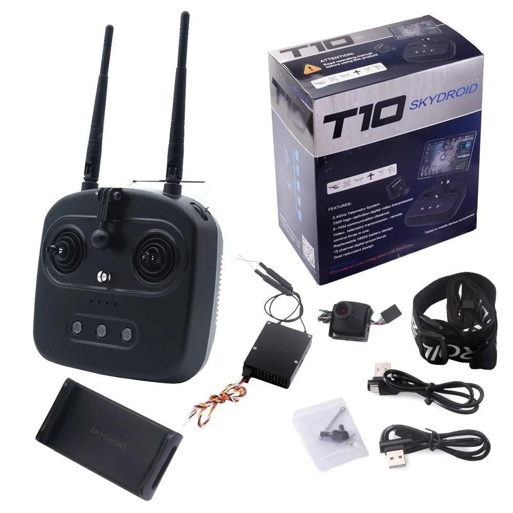 Skydroid T10 2.4GHz Remote Controller with 10CH Receiver and 720P ...