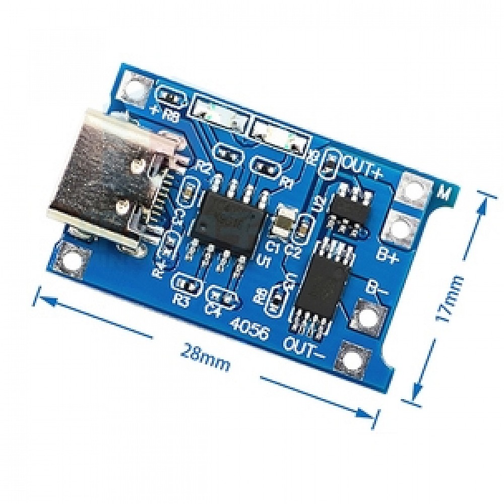 TP4056 1A Li-ion lithium Battery Charging Module with Current Protection – Type C