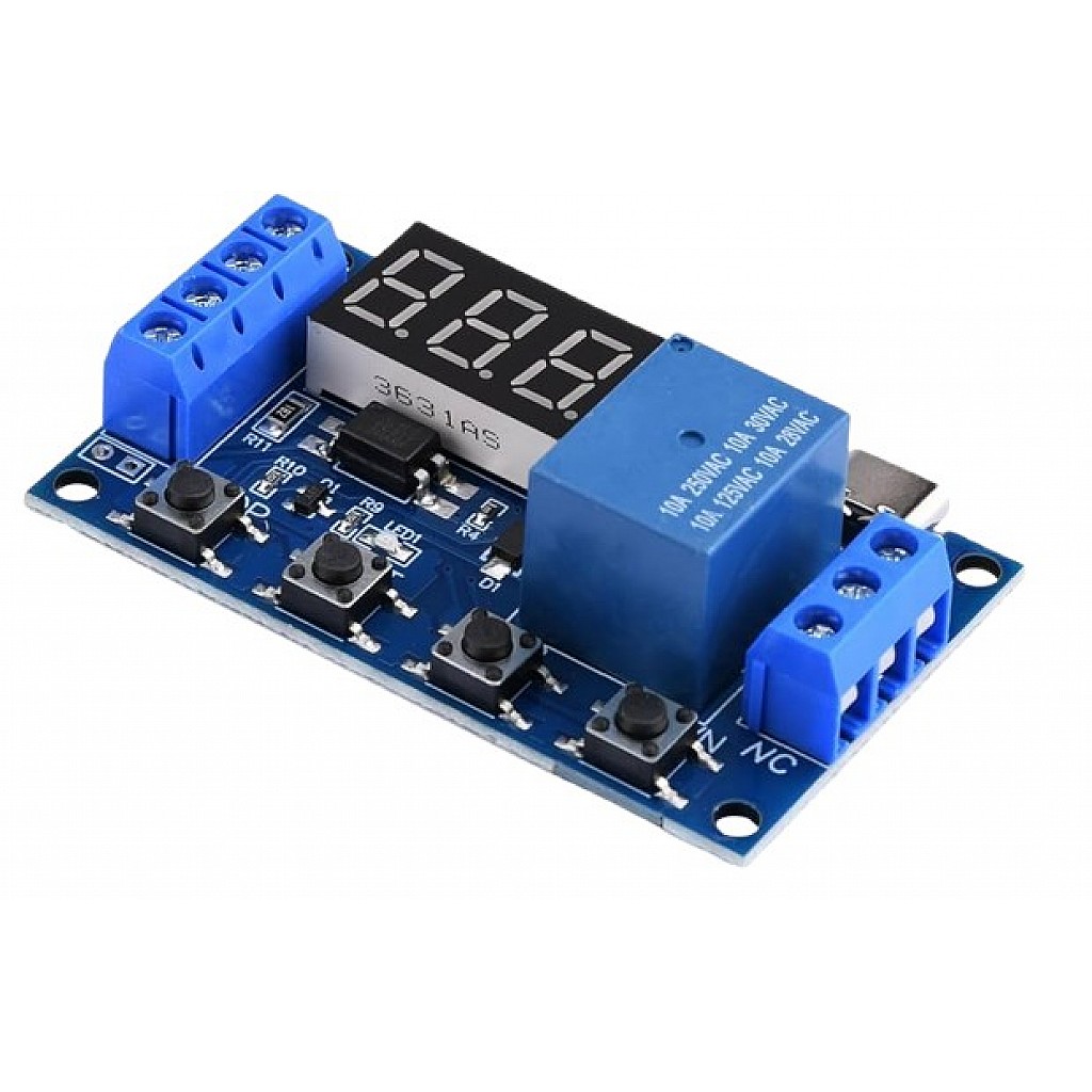 Type-C Delay Relay Switch - 5V-30V Cyclical Timer Module