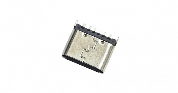 Type-C 6P 6.8mm Long Female Fast Charging 180 Degree SMT Connector