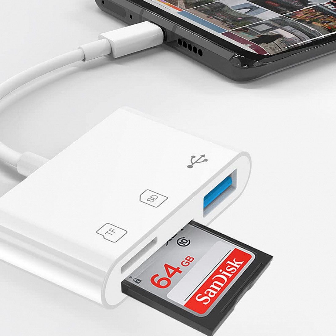 USB Type-C To USB2.0/3.0,TF,SD Card Reader