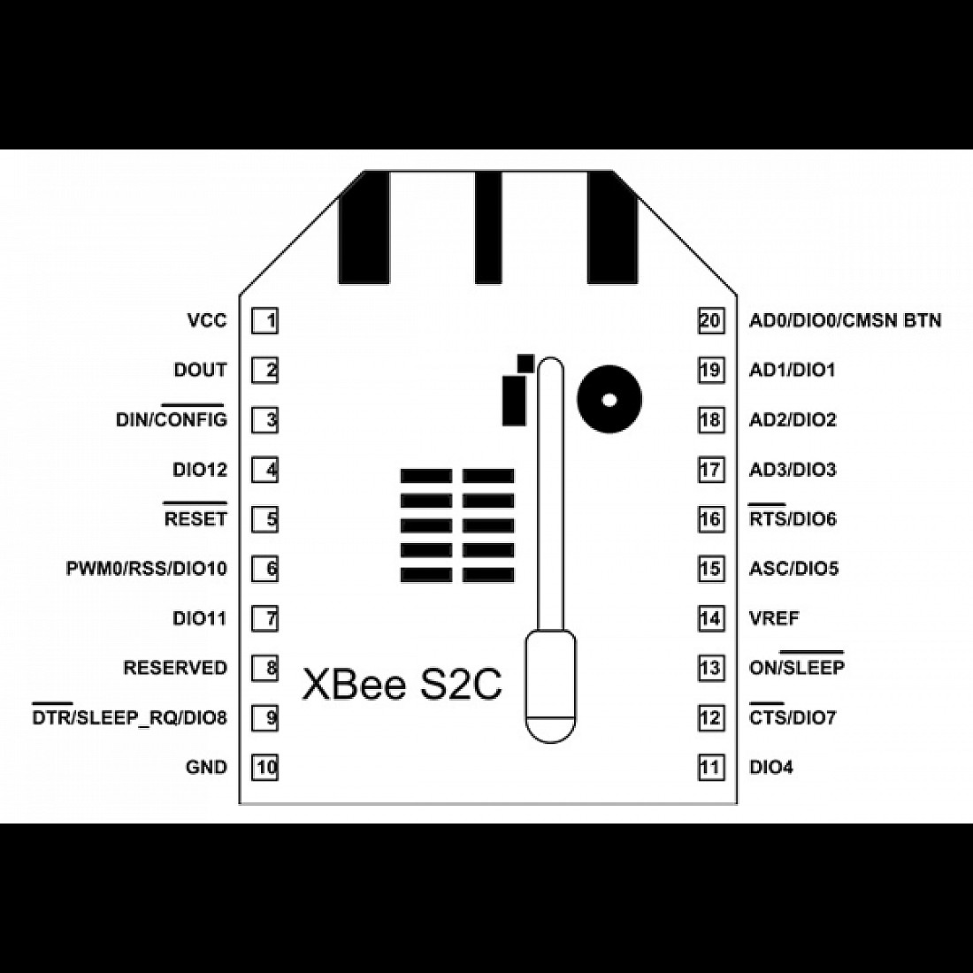 XBee Zigbee 802.15.4 2mW S2C Module with Wire Antenna