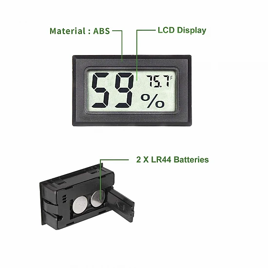 FY-11 Mini Digital Thermometer - Internal Sensor - Black