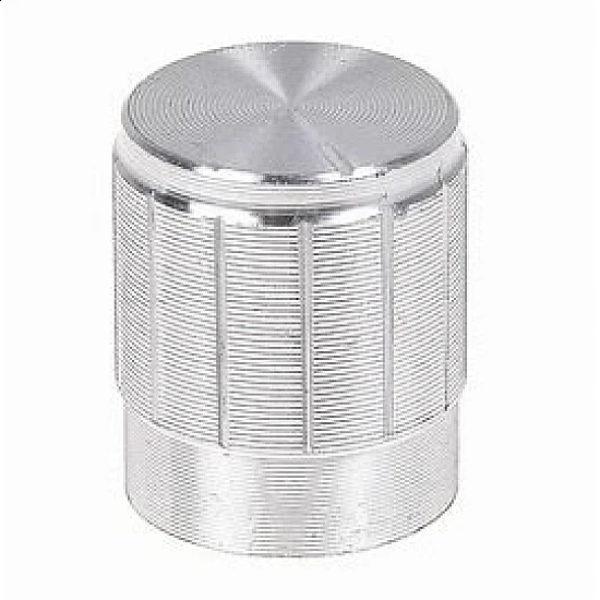 Silver Aluminum Alloy Potentiometer Knob Cap